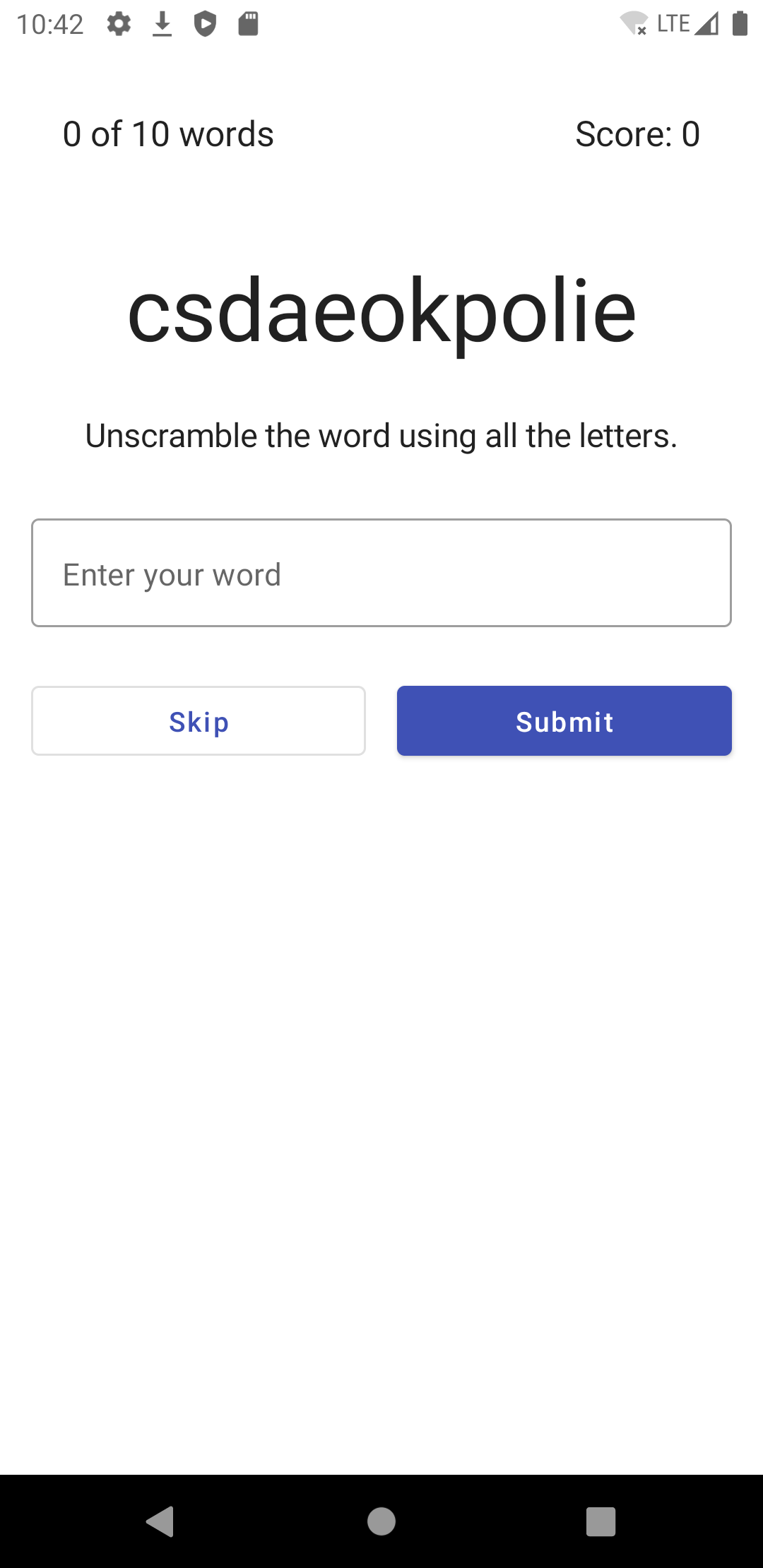 GitHub - rehanahmad608/Scramble: Scramble app ================================= Single player ...