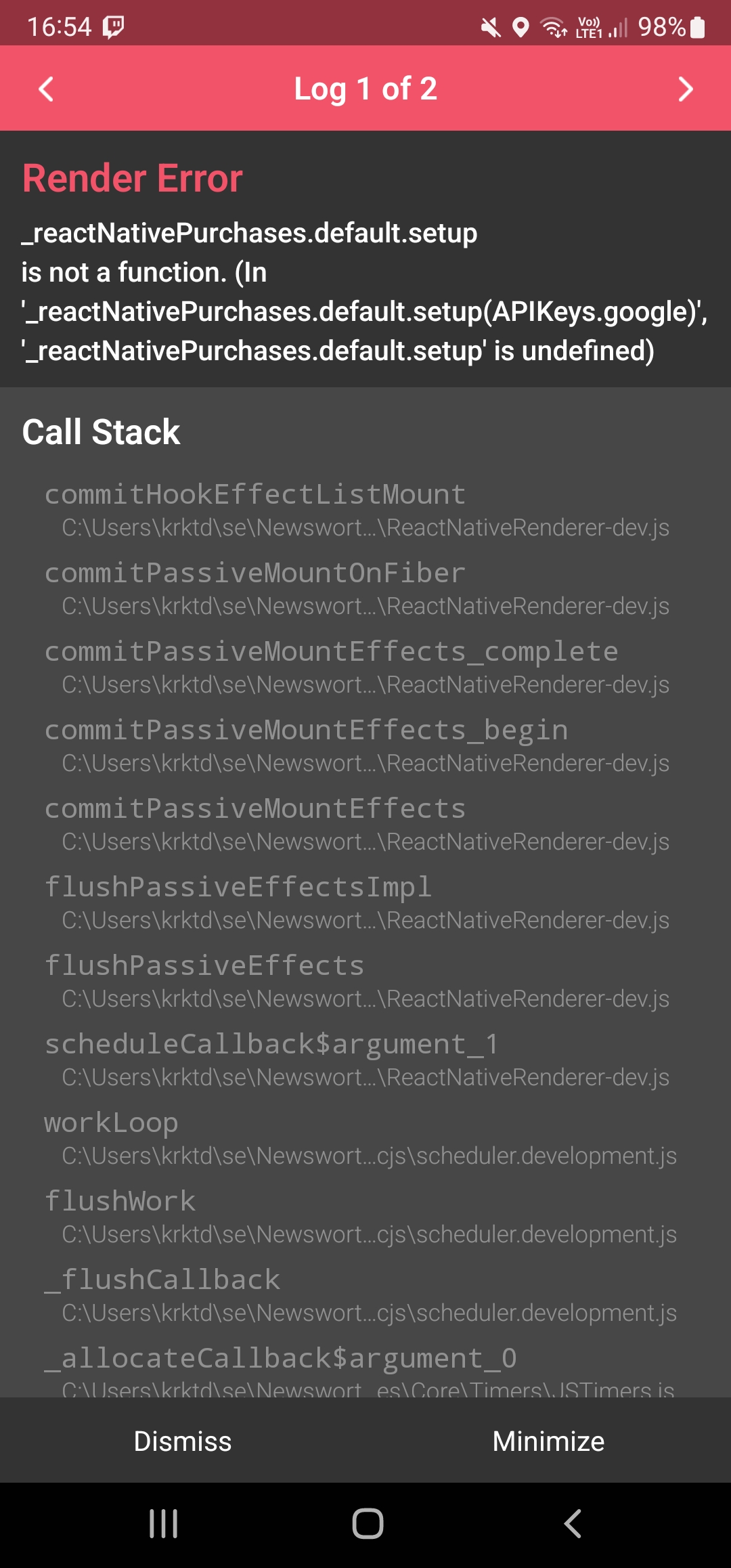 TypeError: _reactNativePurchases.default.setup is not a function. · Issue #406 · RevenueCat ...