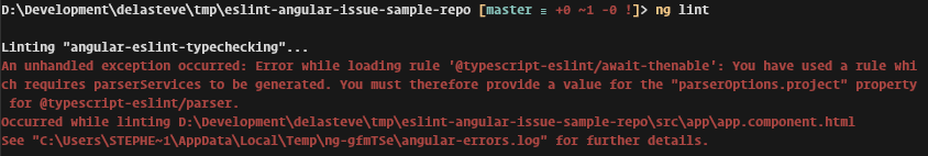 Type Check Rules Cause Errors When Using `ng Lint` · Issue 89 · Angular Eslintangular Eslint