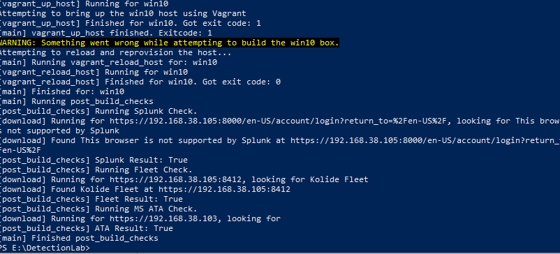 Wef provisioning fails with VirtualBox · Issue #400 · clong/DetectionLab · GitHub