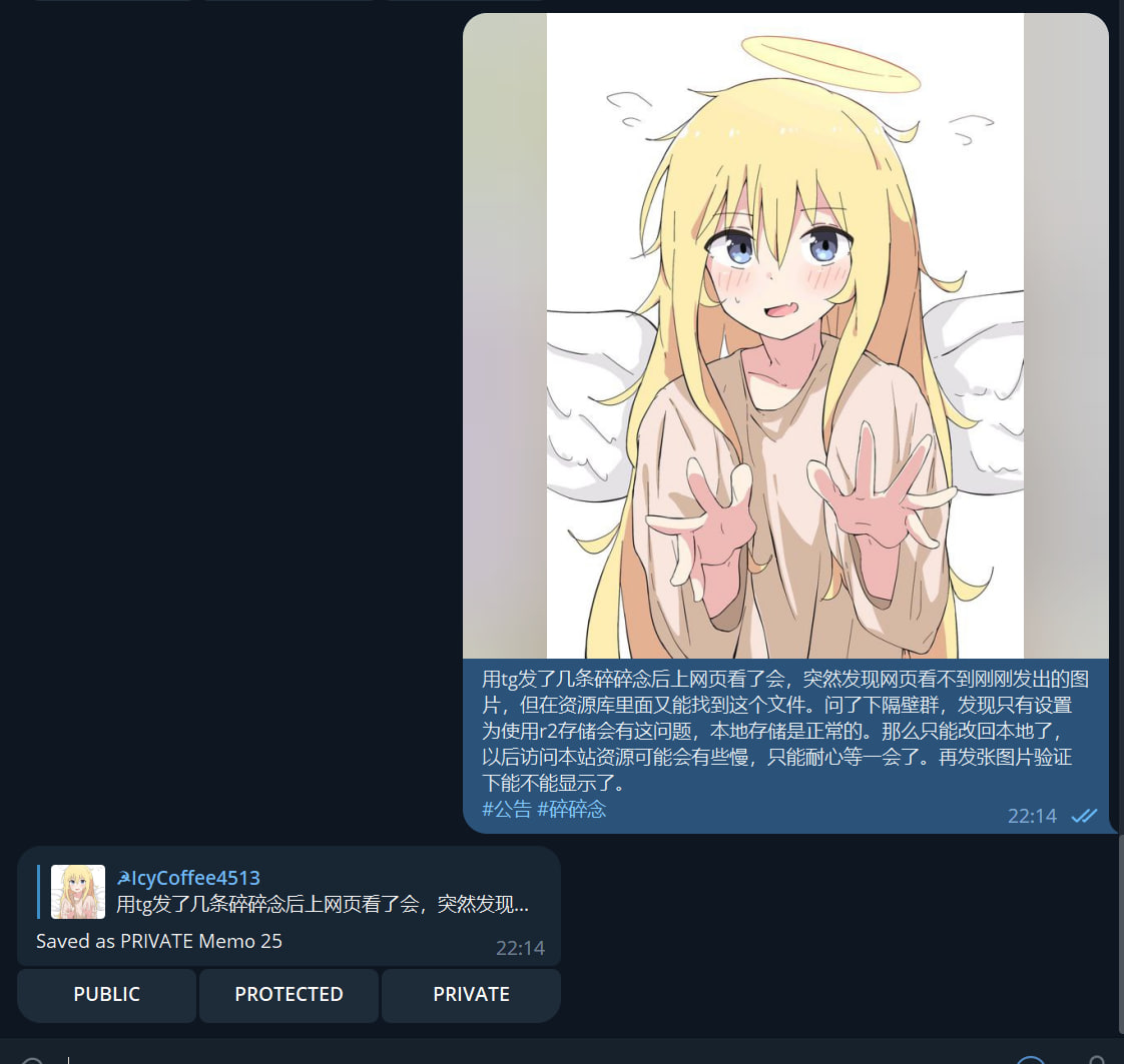 通过tg机器人发送的带图片的消息无法在网页中看到图片 · Issue #2375 · usememos/memos · GitHub