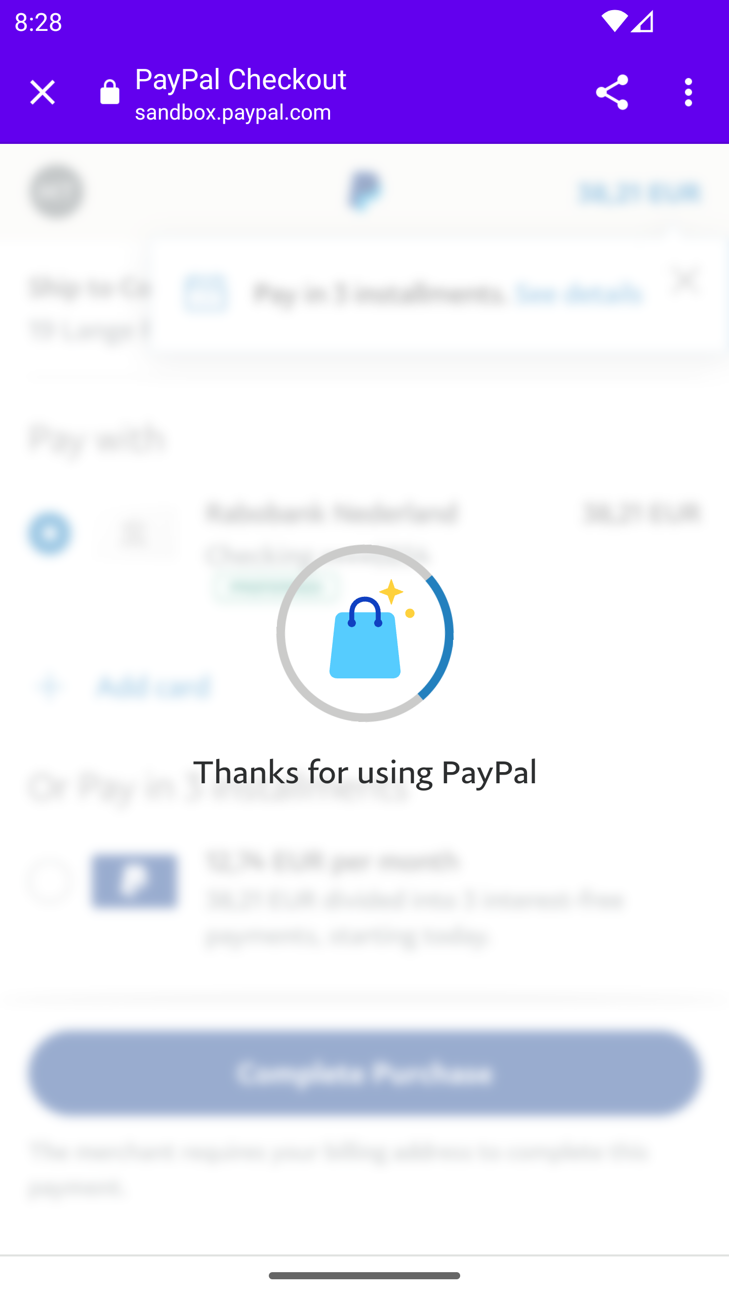 After successful PayPal payment, no redirect back to the app · Issue #203 · Adyen/adyen-react ...