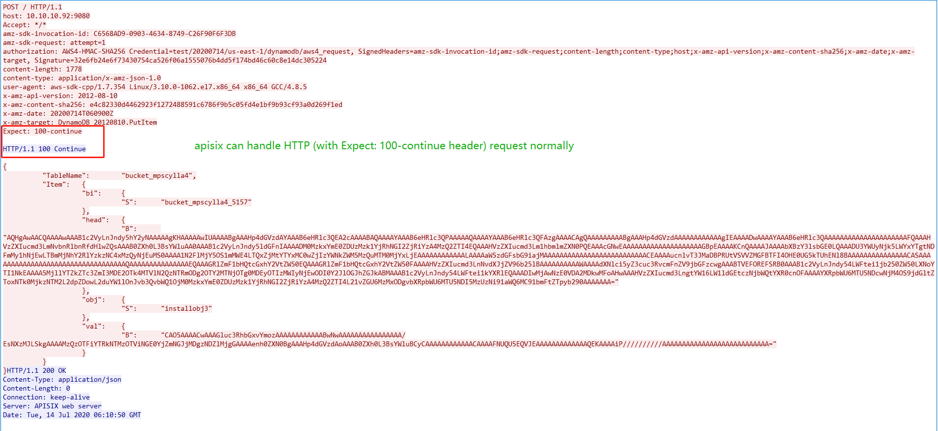 Can Alternator correctly handle HTTP requests that include the "Expect ...