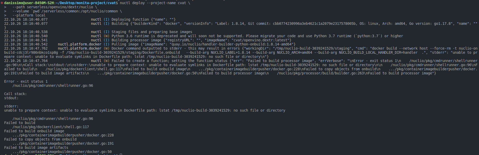 Cant Init Auto Annotation Tool In Terminal With Nuclio · Issue 5182 · Cvat Aicvat · Github 