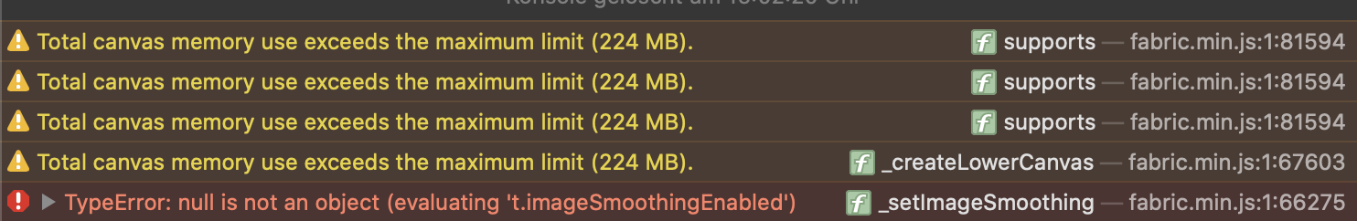 total canvas memory use exceeds the maximum limit · Issue #6353 · fabricjs/fabric.js · GitHub