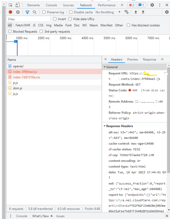 直接用ip加端口可以正常访问,但是用Nginx反向代理的时候无限加载404 · Issue #1521 · Chanzhaoyu/chatgpt-web · GitHub