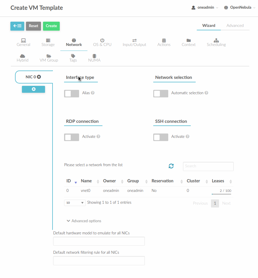 Redesign network tab in VM template form · Issue #4973 · OpenNebula/one · GitHub
