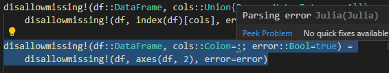 [0.15-alpha] Colon parser error · Issue #985 · julia-vscode/julia-vscode · GitHub