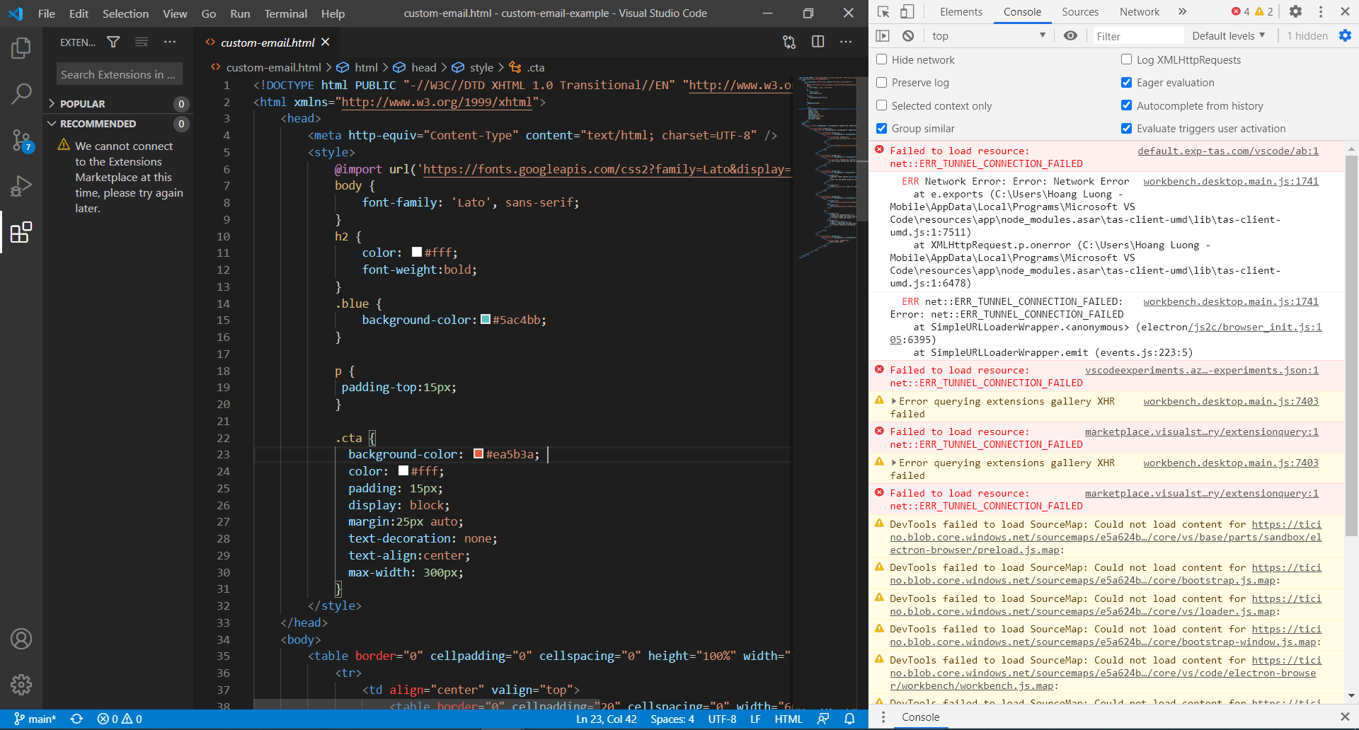 can not connect to the Extension Marketplace · Issue #111277 ...