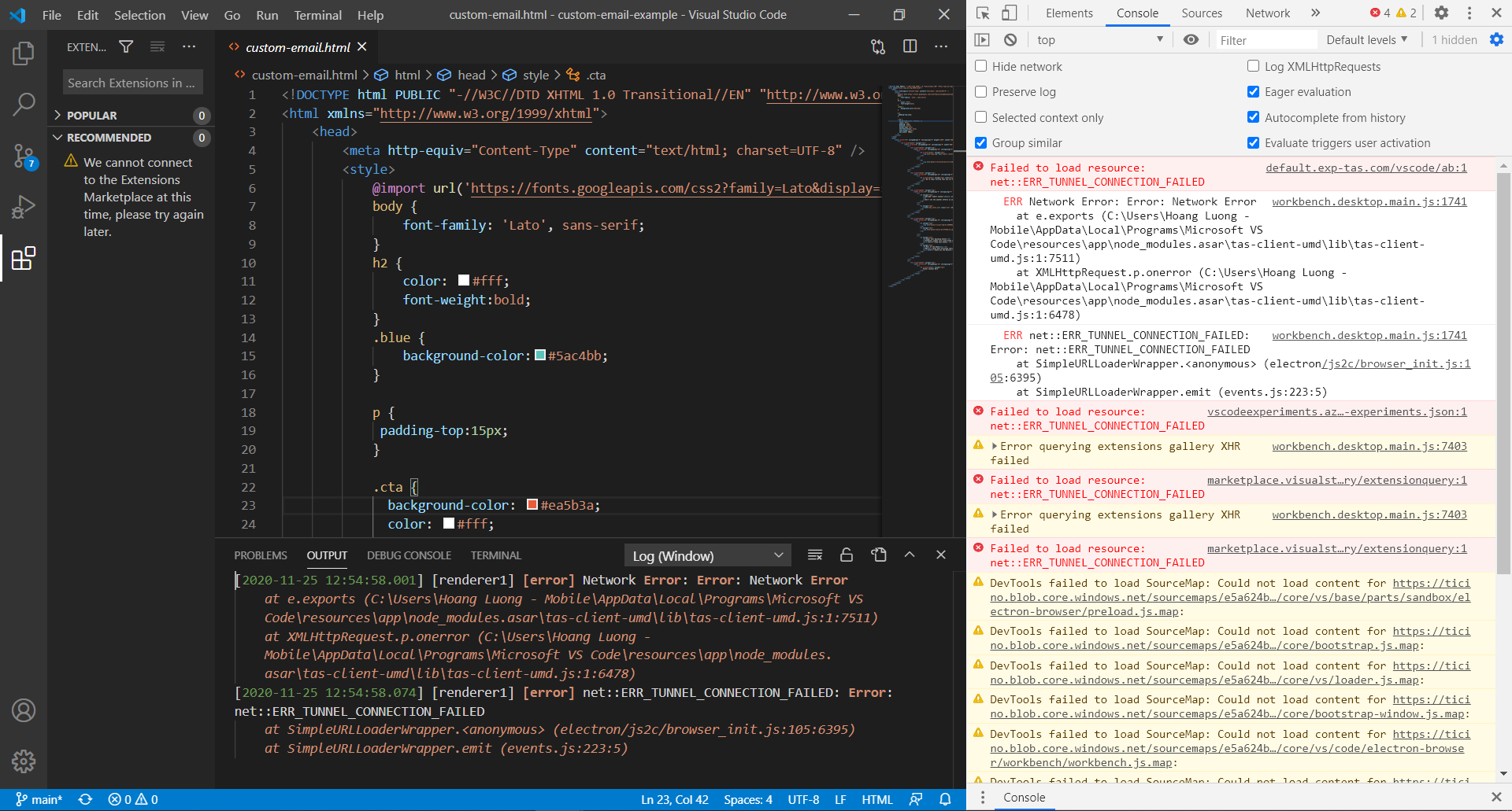 can not connect to the Extension Marketplace · Issue #111277 ...
