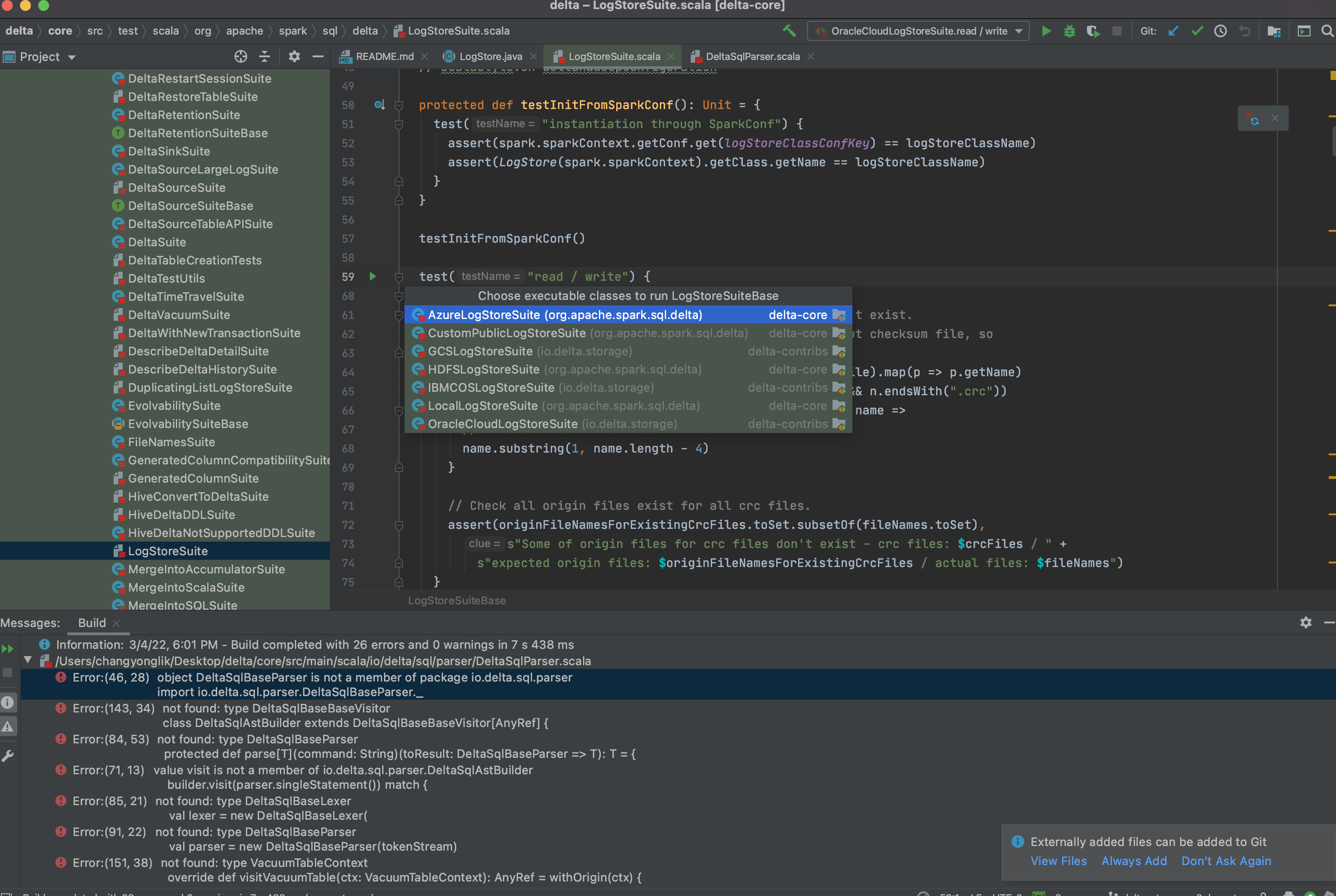 Fixed: IntelliJ `DeltaSqlBaseBaseVisitor` type not found · Issue #988 · delta-io/delta · GitHub