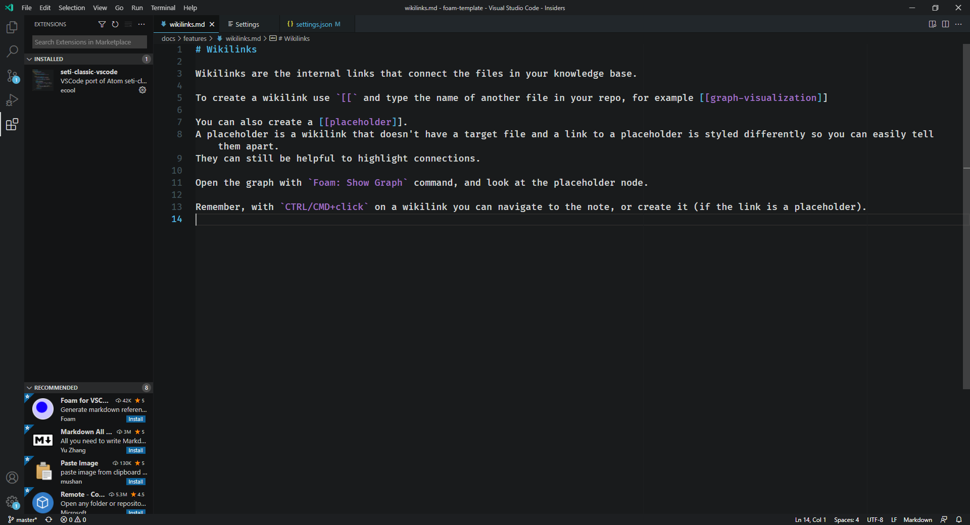 Foam Setting Ignored: foam.decorations.links.enable · Issue #769 · foambubble/foam · GitHub