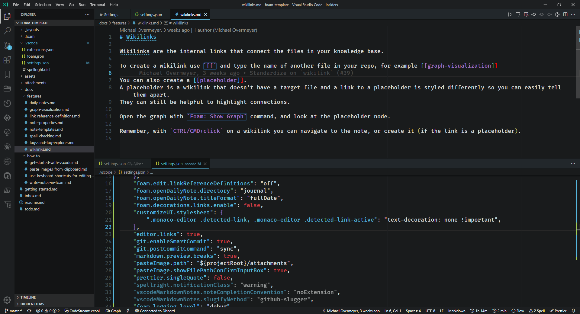 Foam Setting Ignored: foam.decorations.links.enable · Issue #769 · foambubble/foam · GitHub