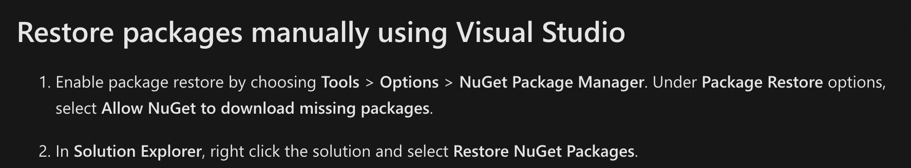 Nuget Package Restore Failed · Issue 44 · Snesrevzelda3 · Github