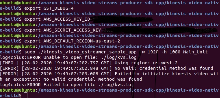 No Valid Credential Method Was Found · Issue #360 · awslabs/amazon-kinesis-video-streams ...