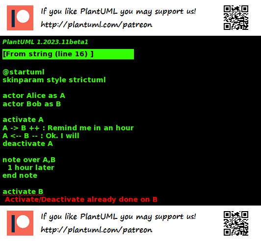 Sequence diagram: (Re)activation is not allowed? · Issue #1495 · plantuml/plantuml · GitHub