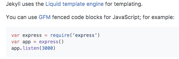 In the formatting section, the JS example renders incorrectly · Issue ...