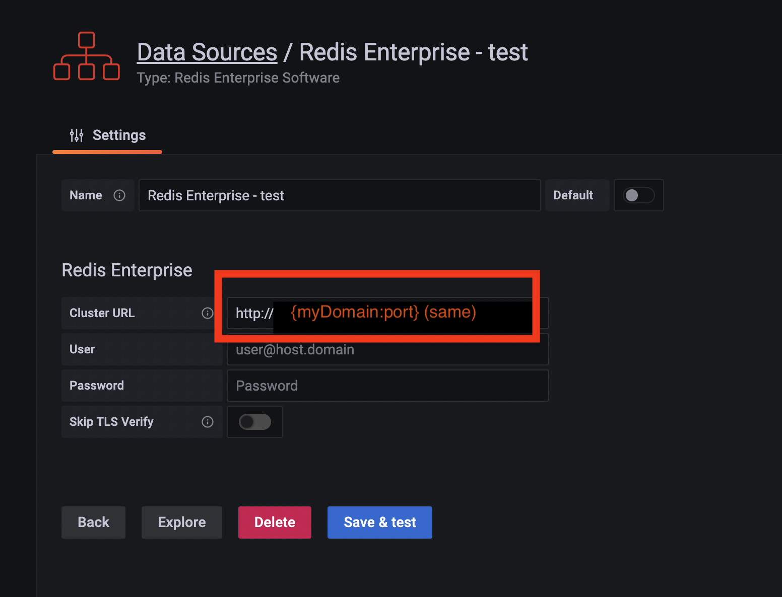 my redis cluster url is bad gateway · Issue #279 · RedisGrafana/grafana-redis-datasource · GitHub