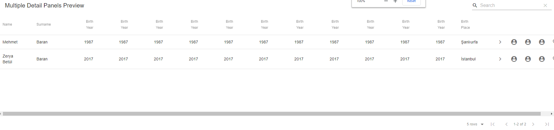 Unexpected Scrollbar and incorrect size of the detail panel action column · Issue #940 · mbrn ...