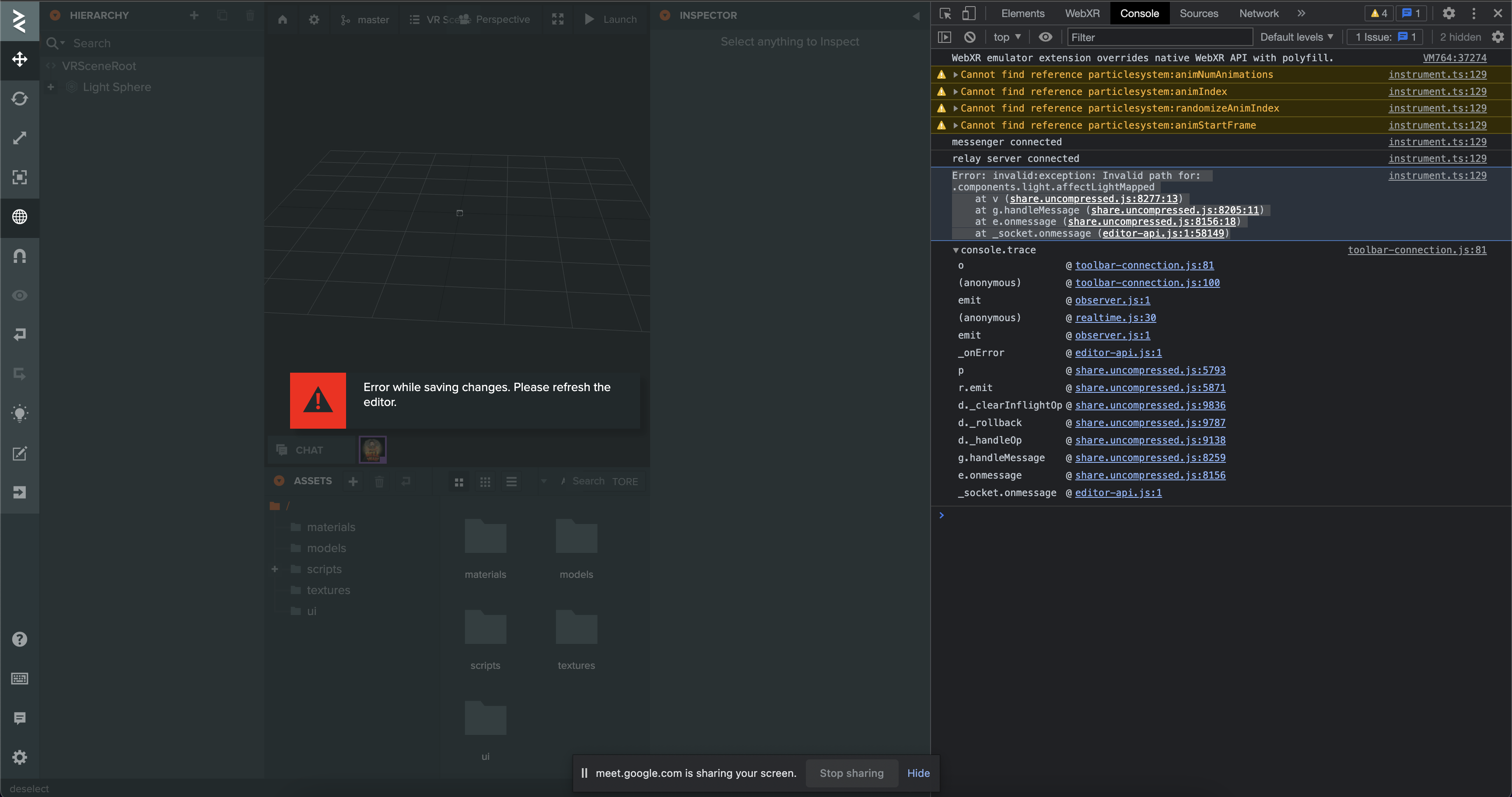 Pasting specific Light Spheres from the VR Kit into another project causes Error while saving ...