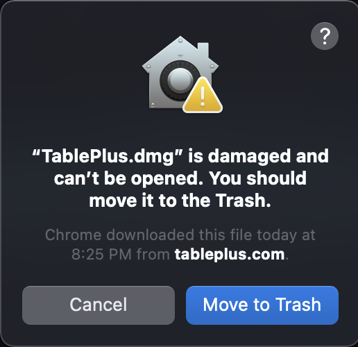 macOS dmg is broken · Issue #2741 · TablePlus/TablePlus · GitHub