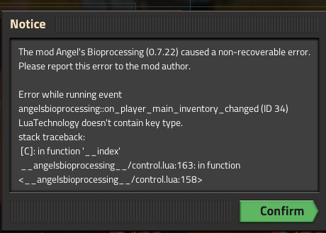 Occasional Crash when opening tech tree from FNEI · Issue #858 · Arch666Angel/mods · GitHub
