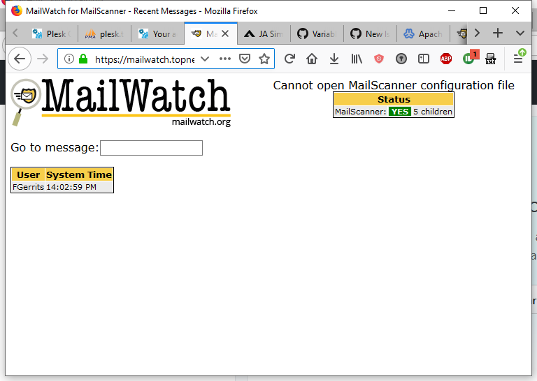 Cannot open MailScanner configuration file · Issue #1161 · mailwatch ...