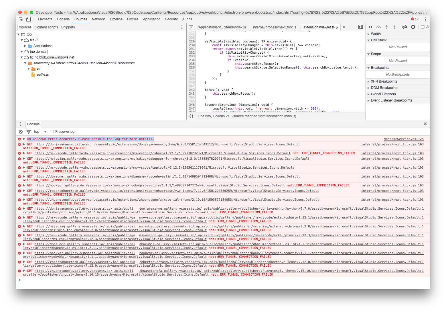 Proxy error on macOS Sierra · Issue #33446 · microsoft/vscode · GitHub