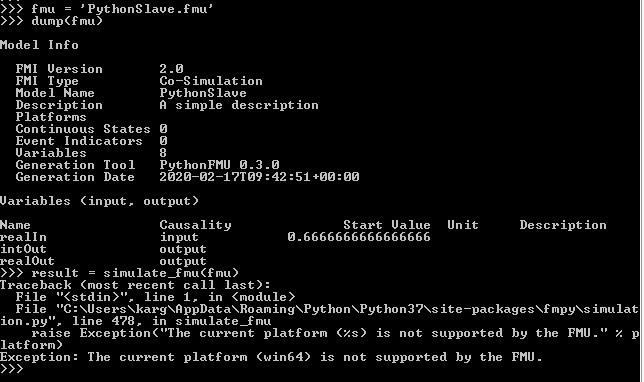 The current platform (win64) is not supported by the FMU · Issue #63 ...
