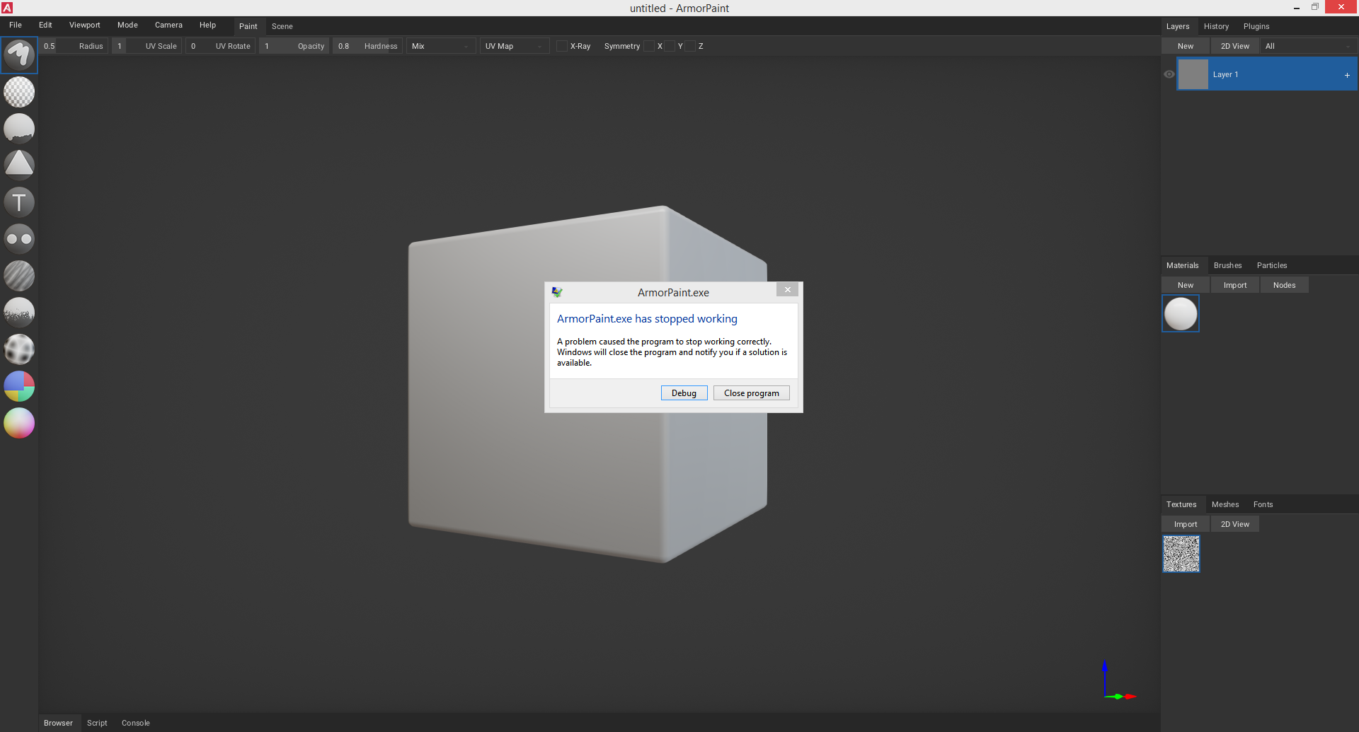 Constant crashing · Issue #280 · armory3d/armortools · GitHub
