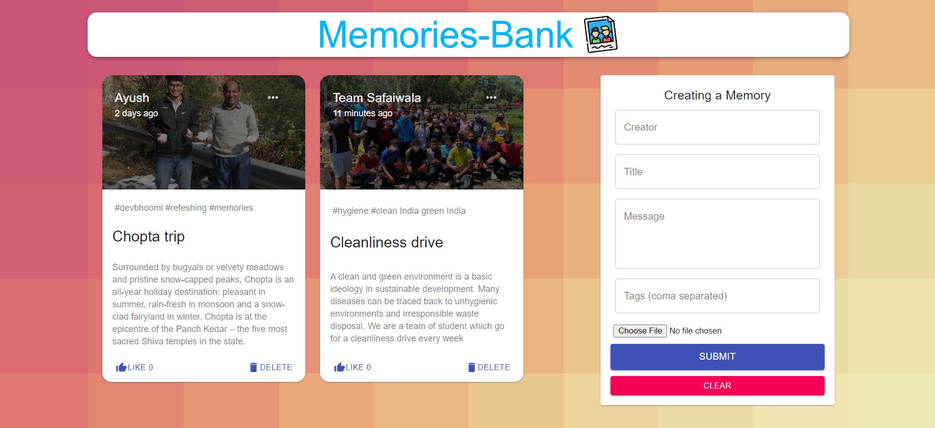GitHub - TechHsuya/Memories-Bank