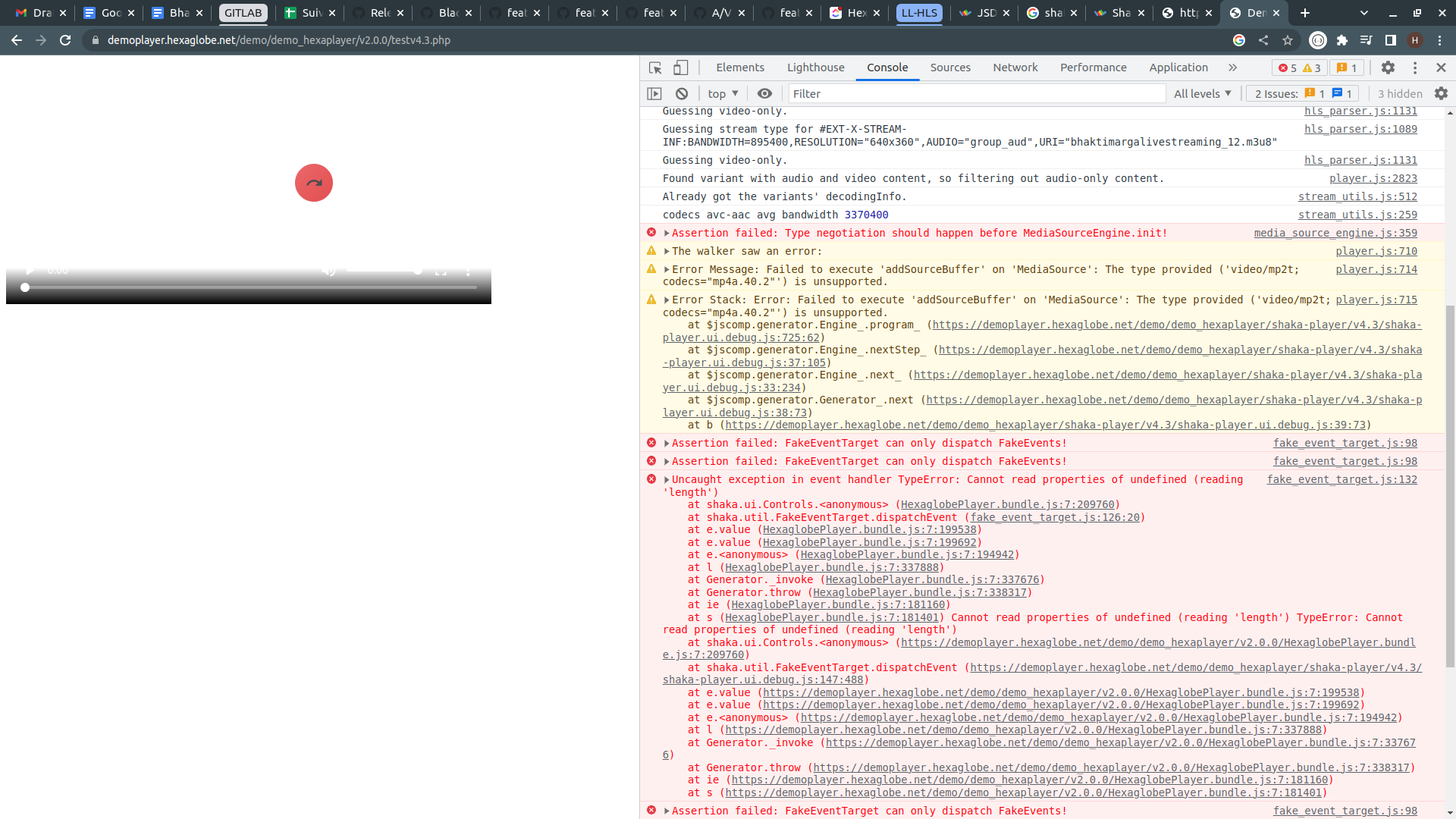 Black Screen in HLS VOD startup · Issue #4705 · shaka-project/shaka-player · GitHub