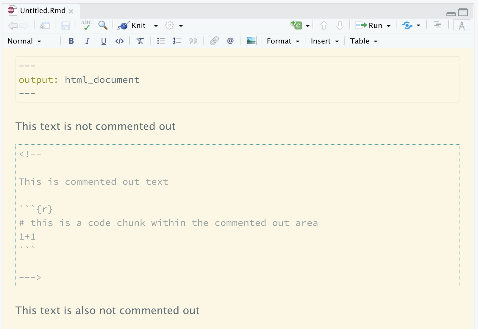 Code chunks within HTML comments break the document when switched to visual editor · Issue #9060 ...