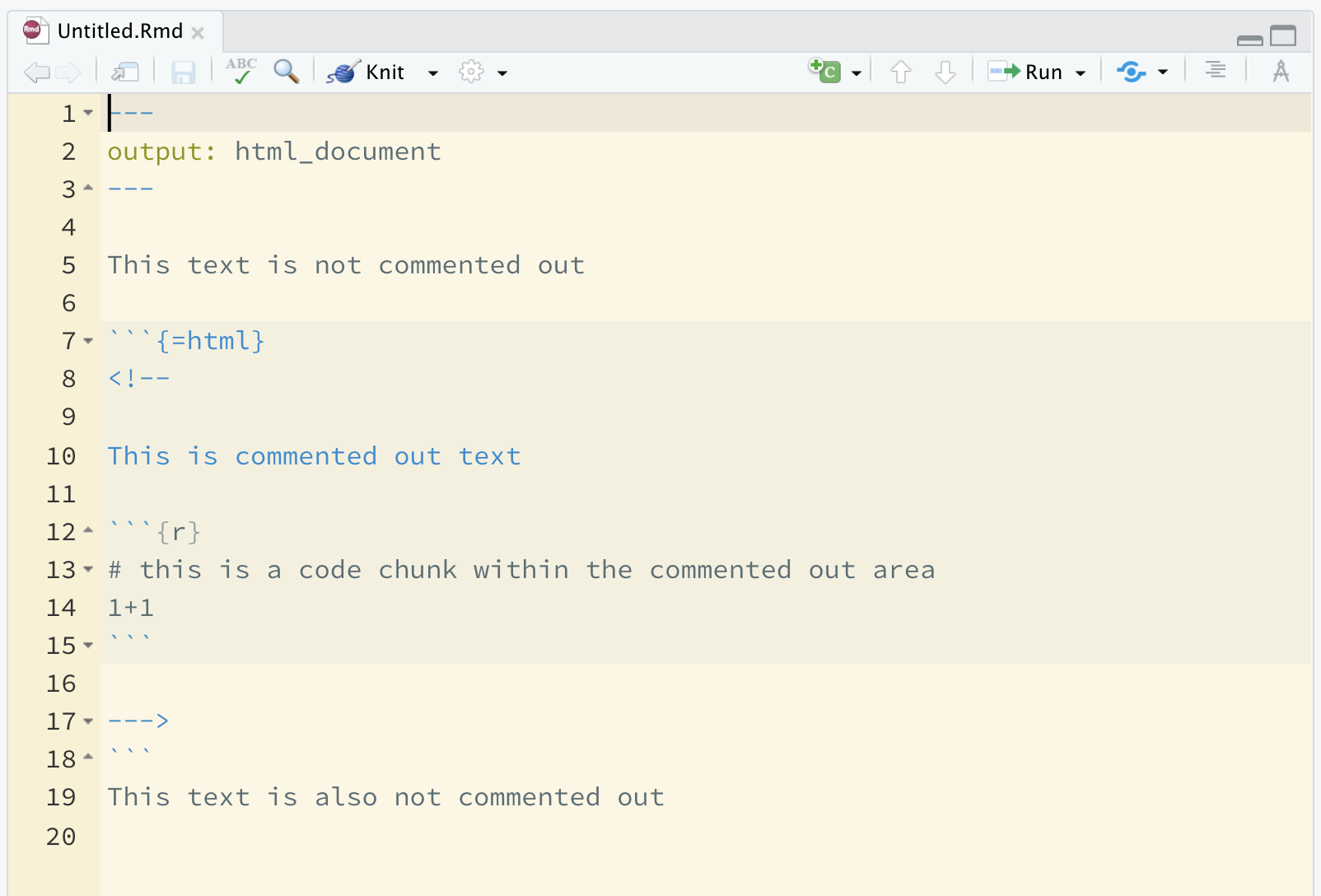 Code chunks within HTML comments break the document when switched to visual editor · Issue #9060 ...