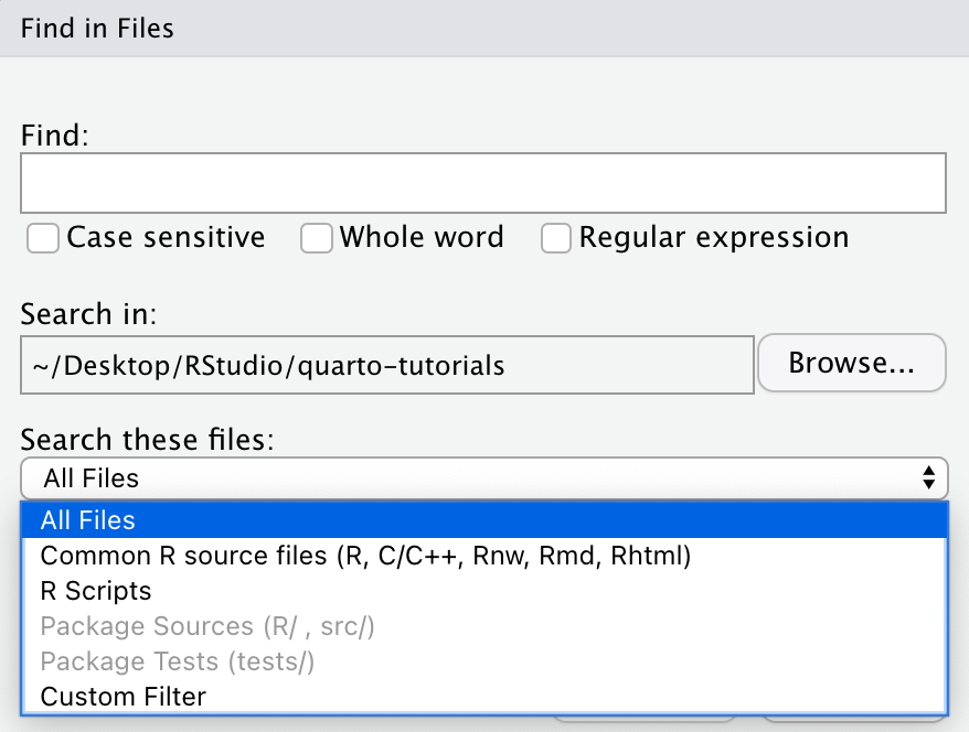 Find in Files should mention qmd as source file option · Issue #10469 · rstudio/rstudio · GitHub