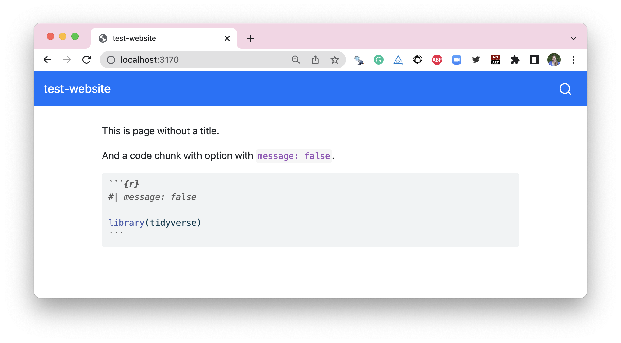 Title-less web page inherits code chunk option as text on navbar · Issue #4528 · quarto-dev ...