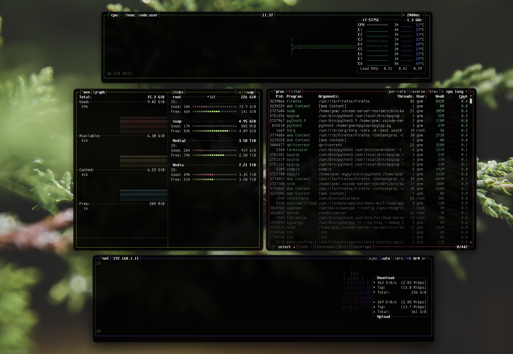 [BUG] Network graph auto scale clipping · Issue #257 · aristocratos/bpytop · GitHub