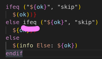 Makefile tests for `else ifeq|ifneq|...` syntax by fadeevab · Pull ...