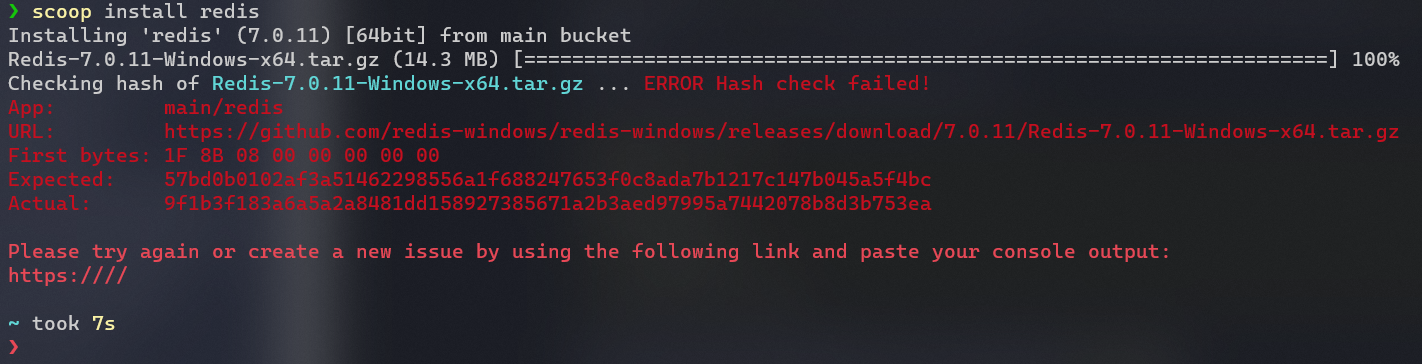 redis hash error while installing · Issue #4894 · ScoopInstaller/Main · GitHub