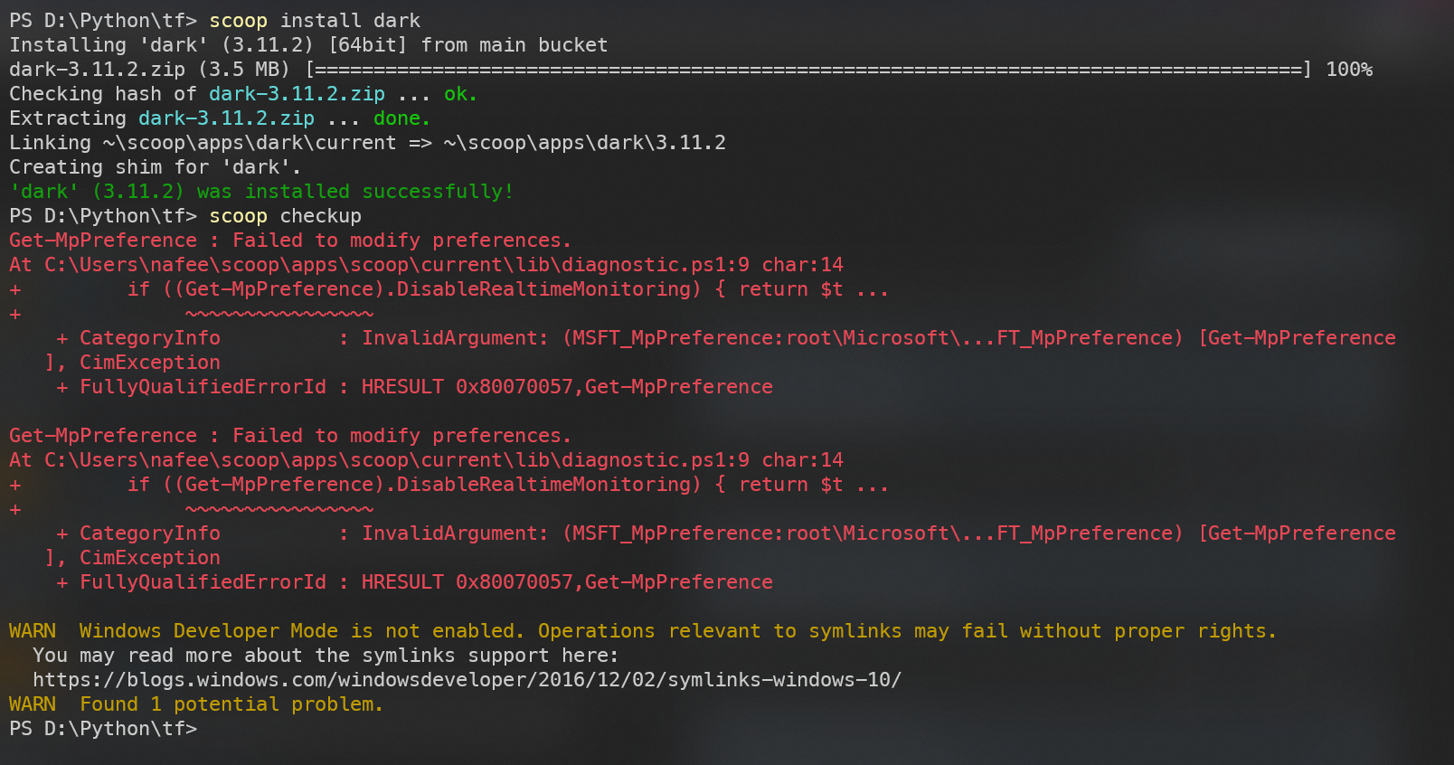 Bug `scoop Checkup` Giving Error · Issue 5663 · Scoopinstallerscoop · Github 8921