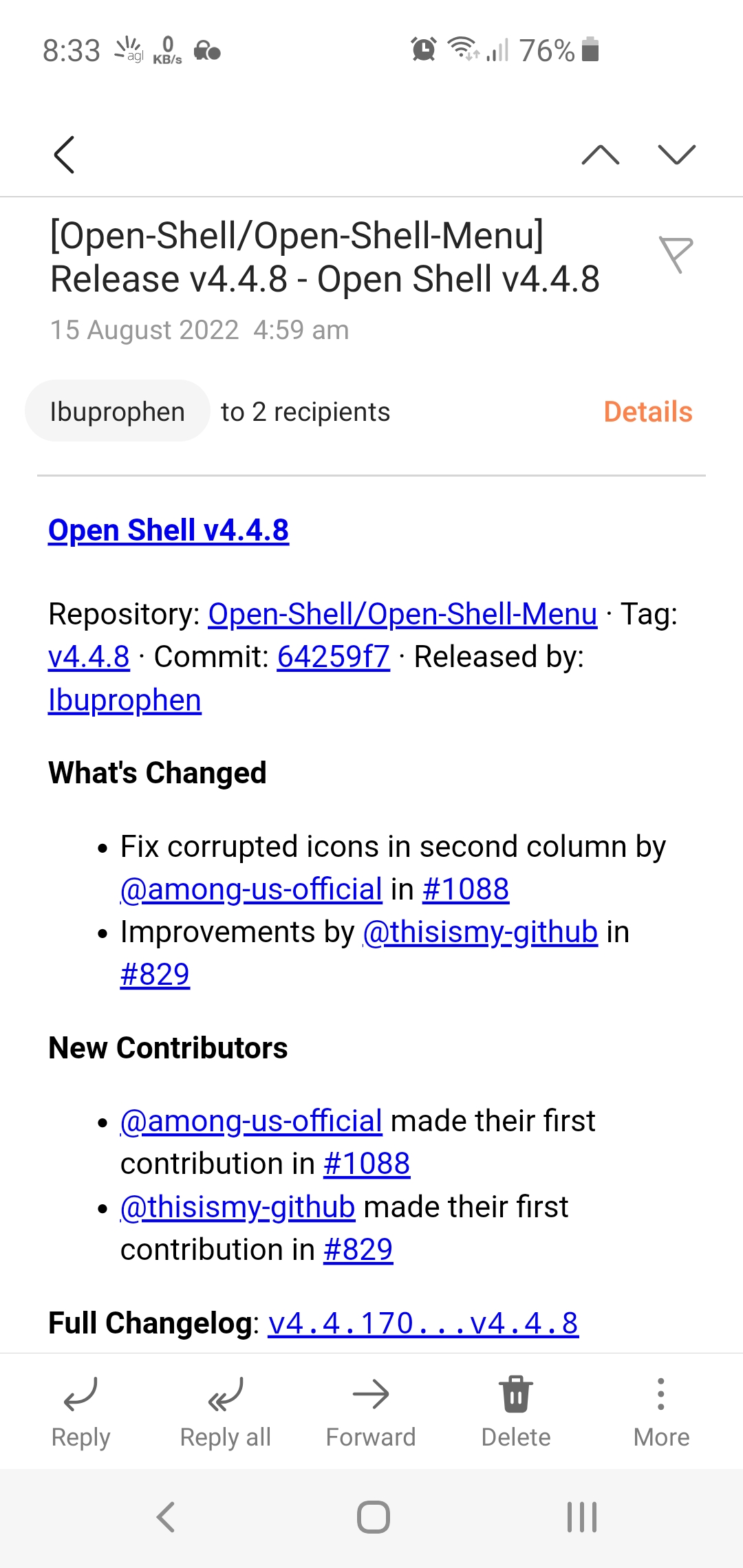 Unable to install 4.4.8 rev over 4.4.170 · Issue #1094 · Open-Shell/Open-Shell-Menu · GitHub