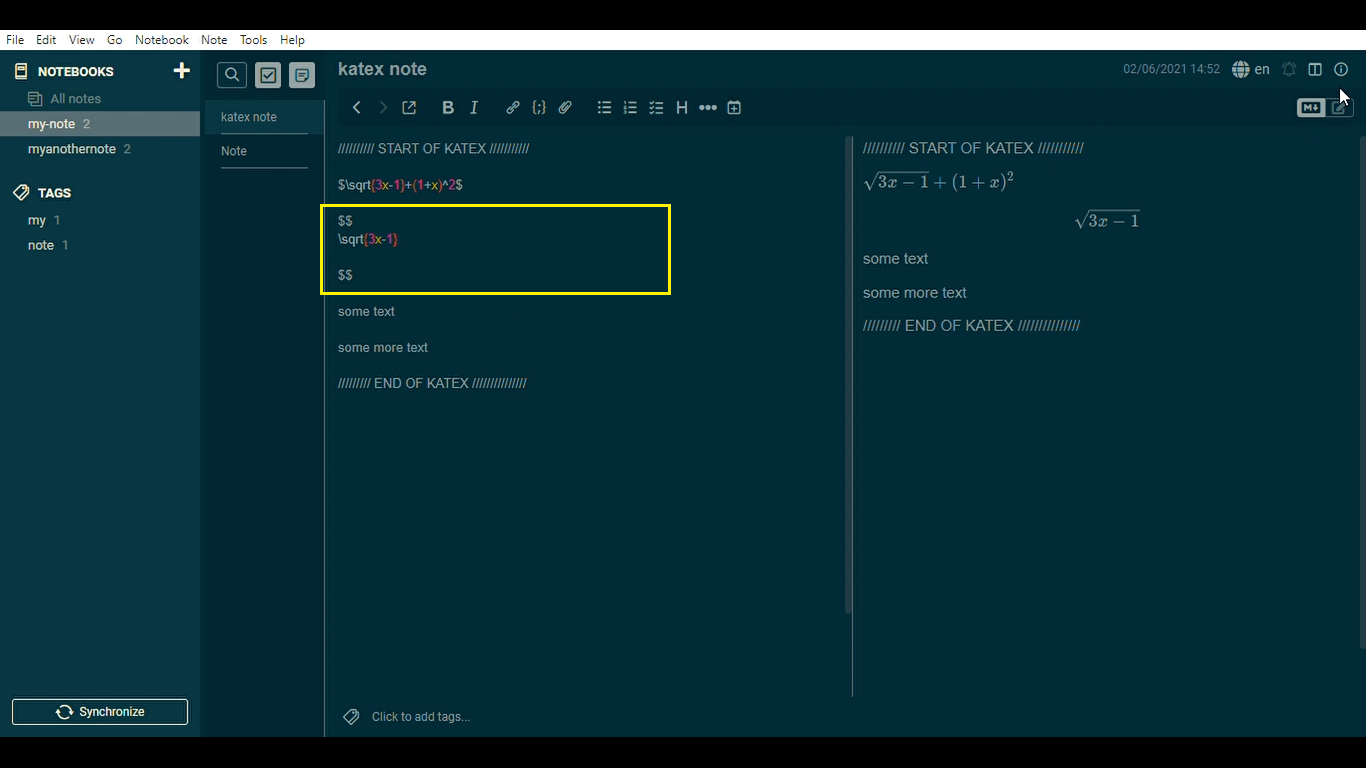 Katex block adding new lines each time I toggle from TinyMCE (after making changes) to ...