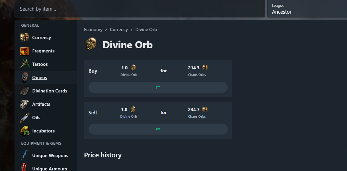 Wrong poe.ninja prices · Issue #1092 · SnosMe/awakened-poe-trade · GitHub