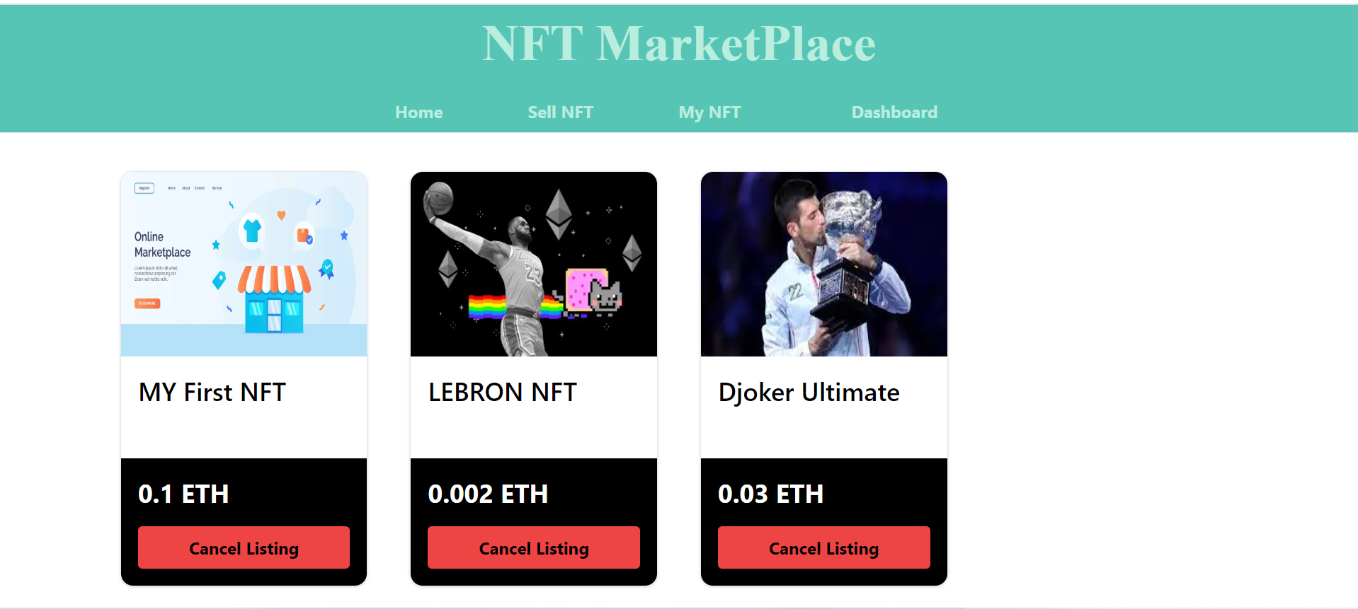 GitHub - shivam09atulya/NFT-Marketplace: A marketplace where we can create,buy,sell and cancel ...