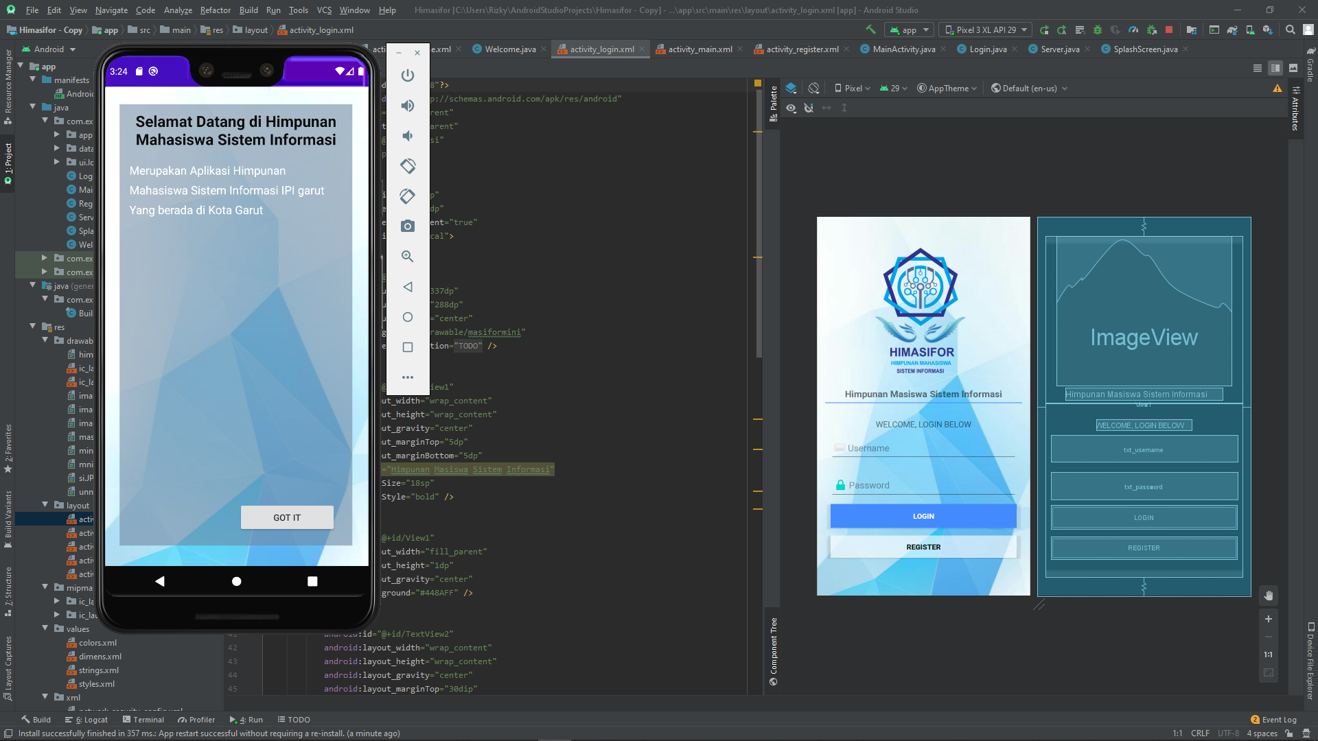 GitHub - Rizki-pixel/Login-Splash-Screen-Himasifor-Android-Studio: Ini ...