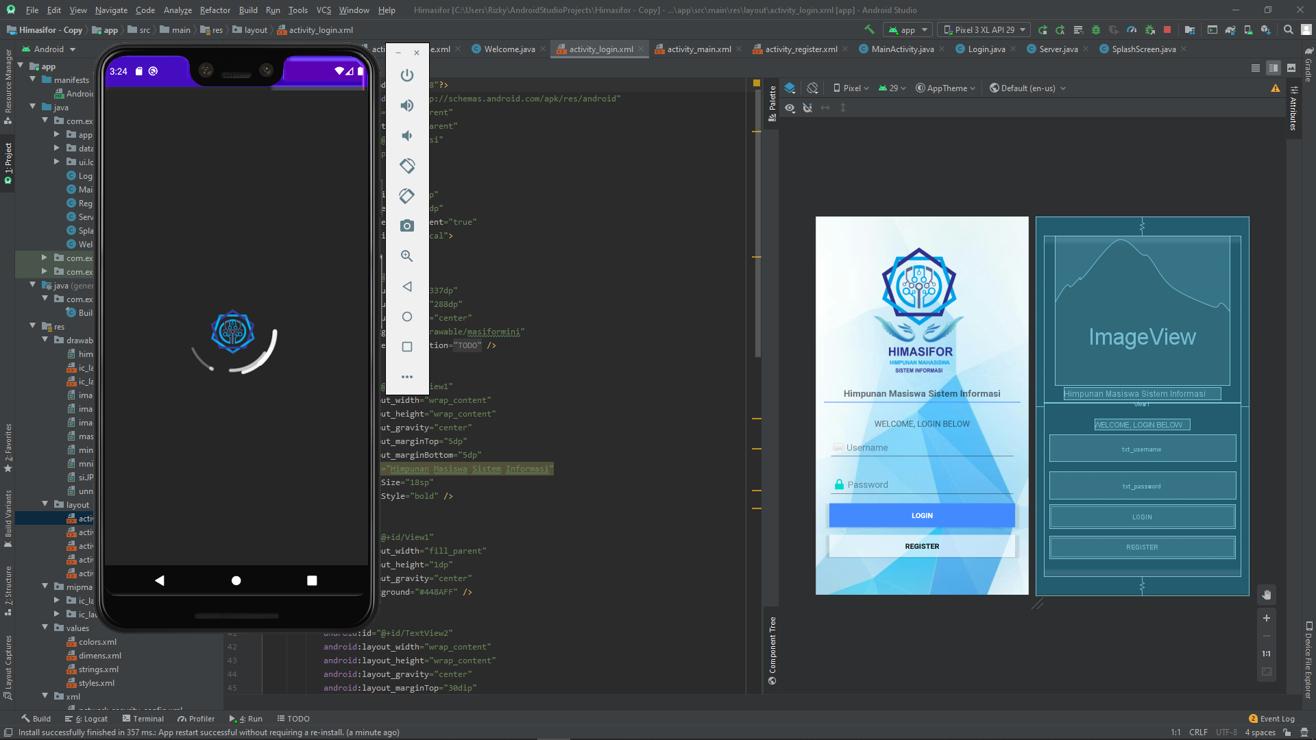 GitHub - Rizki-pixel/Login-Splash-Screen-Himasifor-Android-Studio: Ini ...