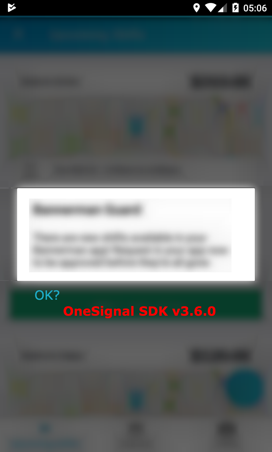 "OK" button from in-app notification AlertDialog, missing since release 3.6.0 · Issue #284 ...