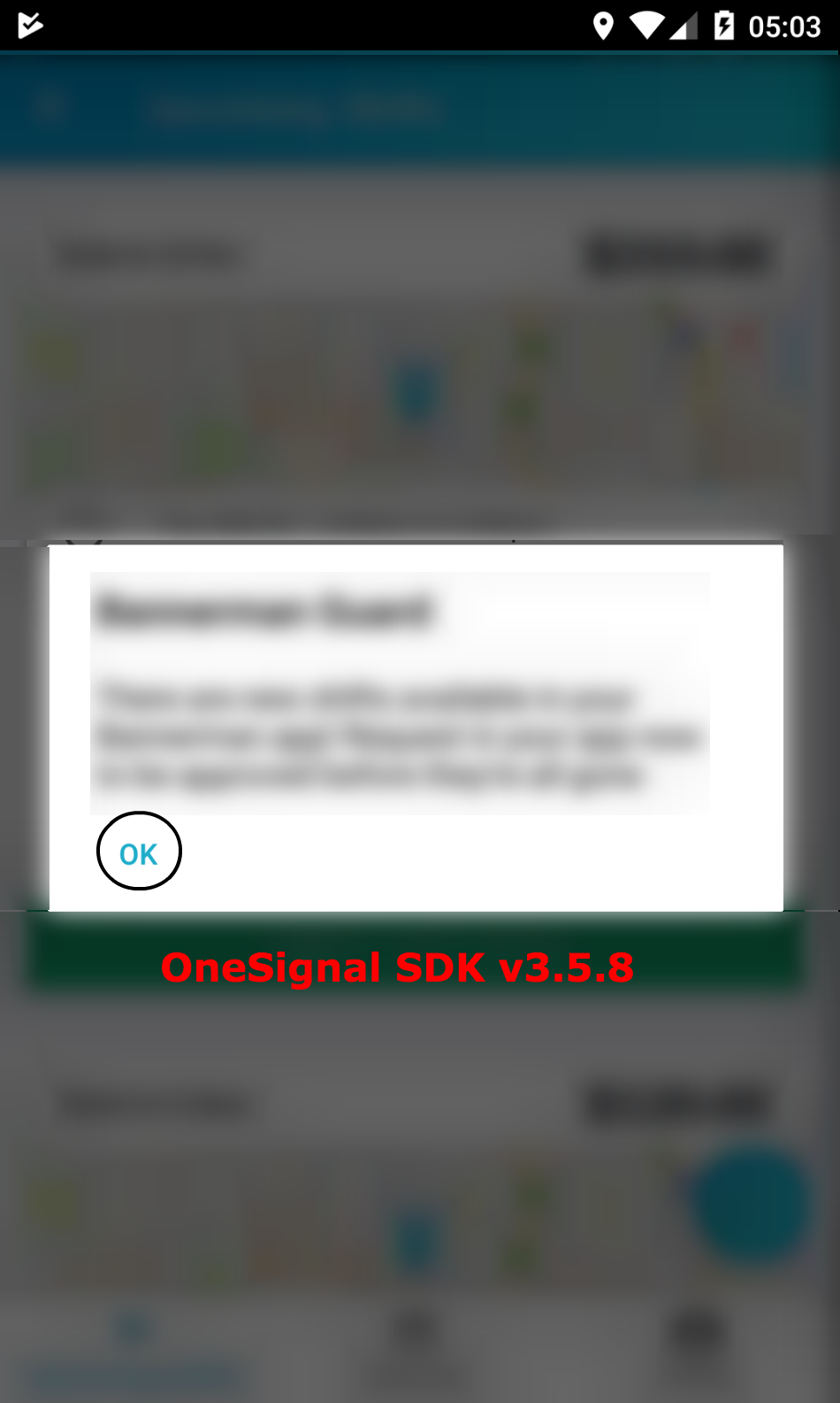 "OK" button from in-app notification AlertDialog, missing since release 3.6.0 · Issue #284 ...