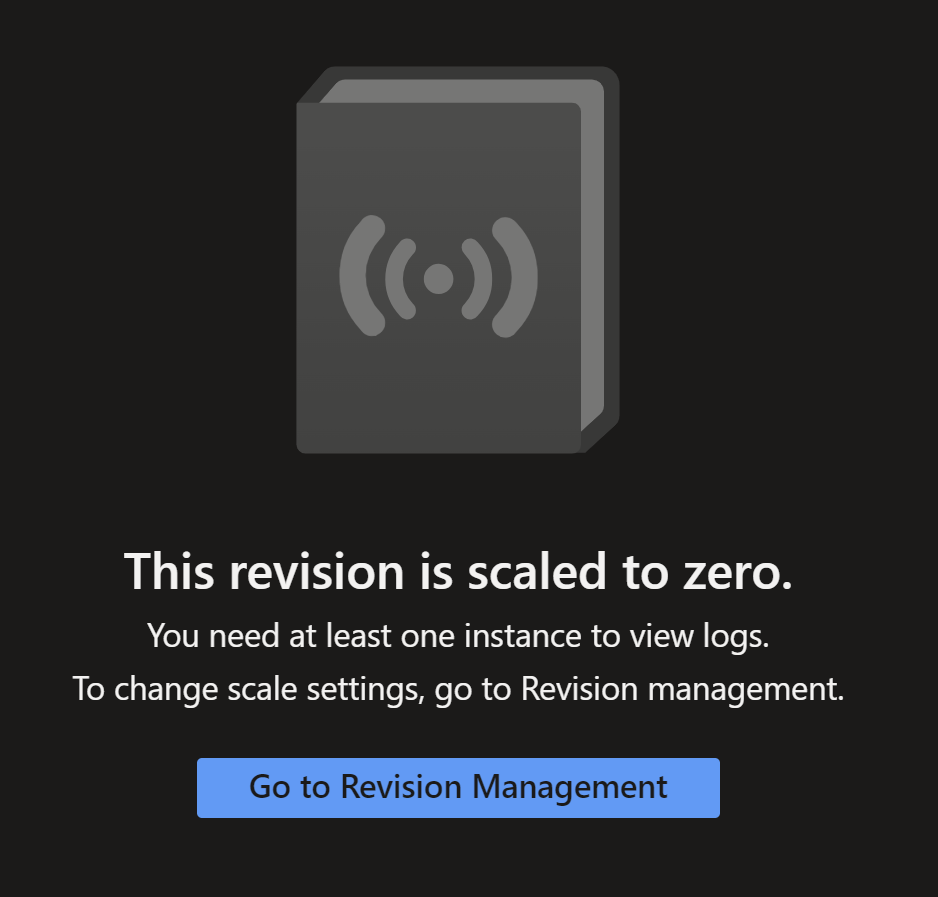 Fail to execute "Start Streaming Logs..." action for a container app after waiting for 2 hours ...