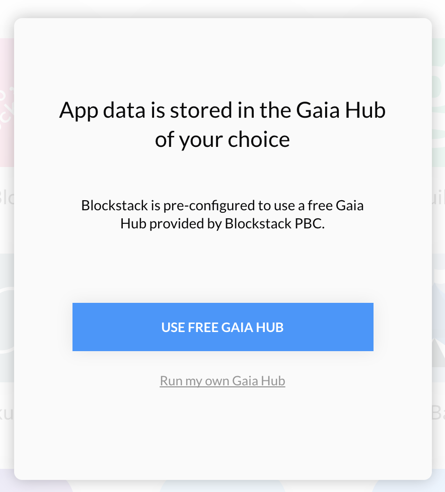 Modify on-boarding screens to support Gaia hubs · Issue #835 · stacks-archive/blockstack-browser ...